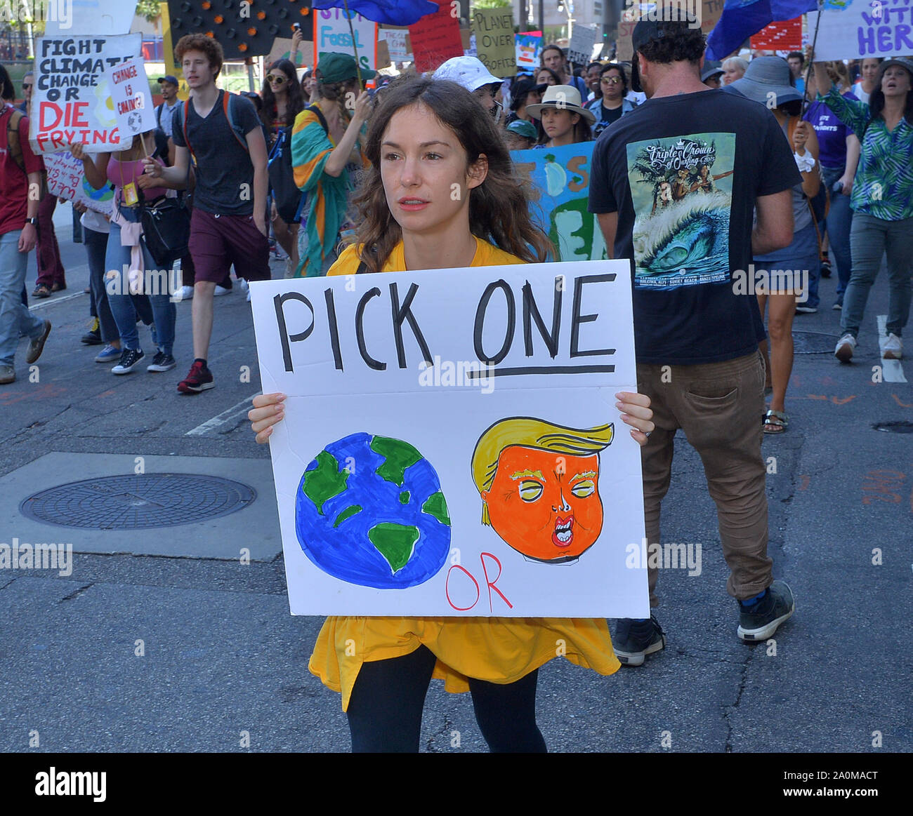 Los Angeles, United States. 20th Sep, 2019. Hundreds march from ...