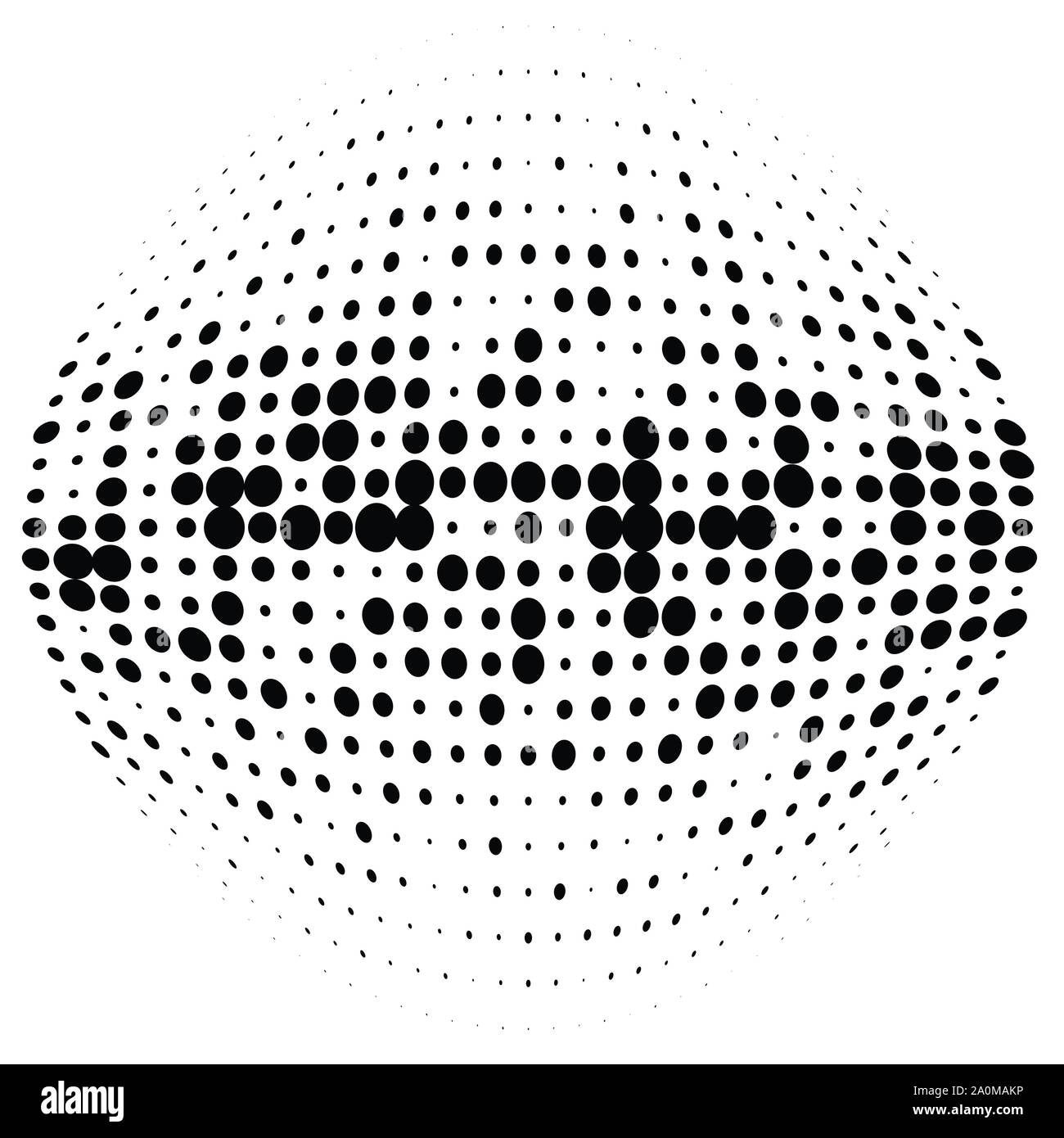 Half-tone dots. Dotted, circles pattern. Sphere, orb or globe ...