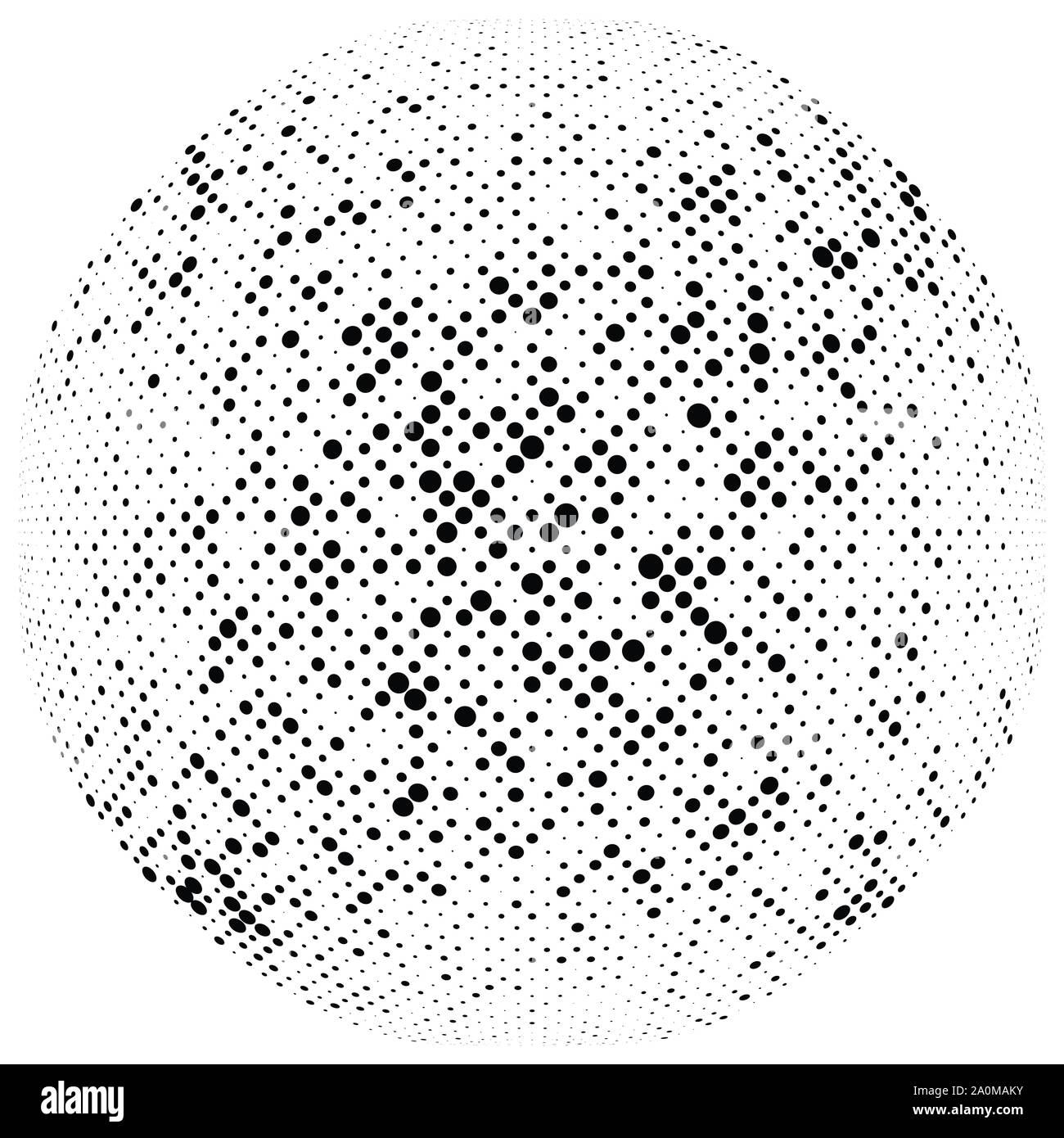 Half-tone dots. Dotted, circles pattern. Sphere, orb or globe ...