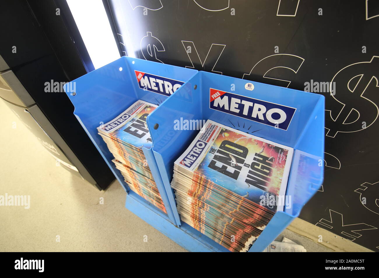 Metro free newspaper London England Stock Photo - Alamy