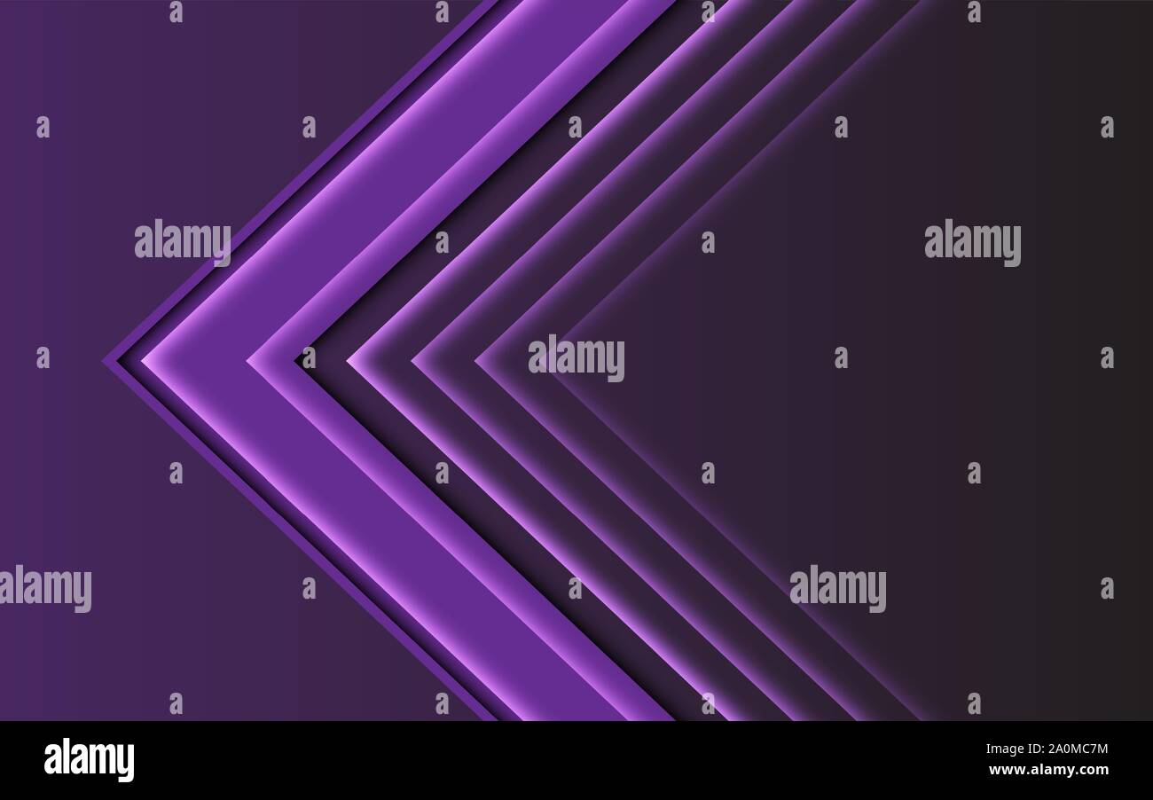 Abstract purple light arrow direction on dark design modern futuristic ...
