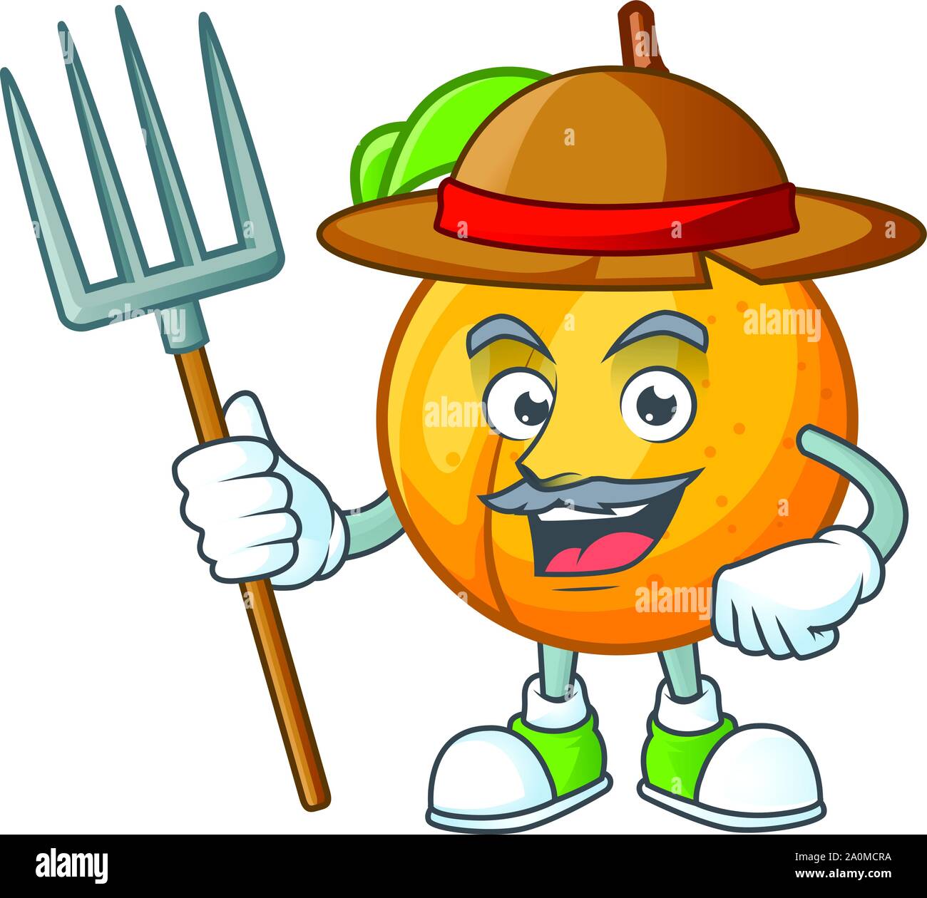 Farmer seeds nutmeg with cartoon character style Stock Vector Image ...