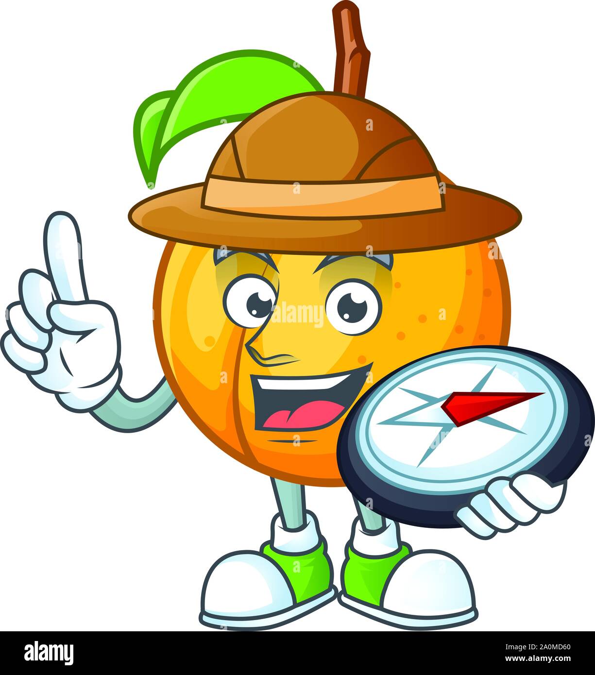 Explorer whole nutmeg character cartoon with mascot Stock Vector Image ...