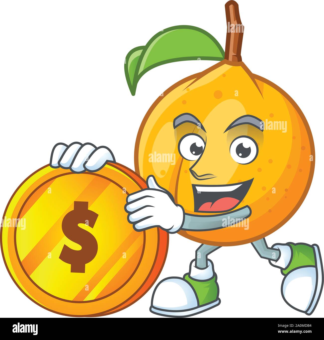 Bring coin seeds nutmeg cartoon on white background Stock Vector Image ...