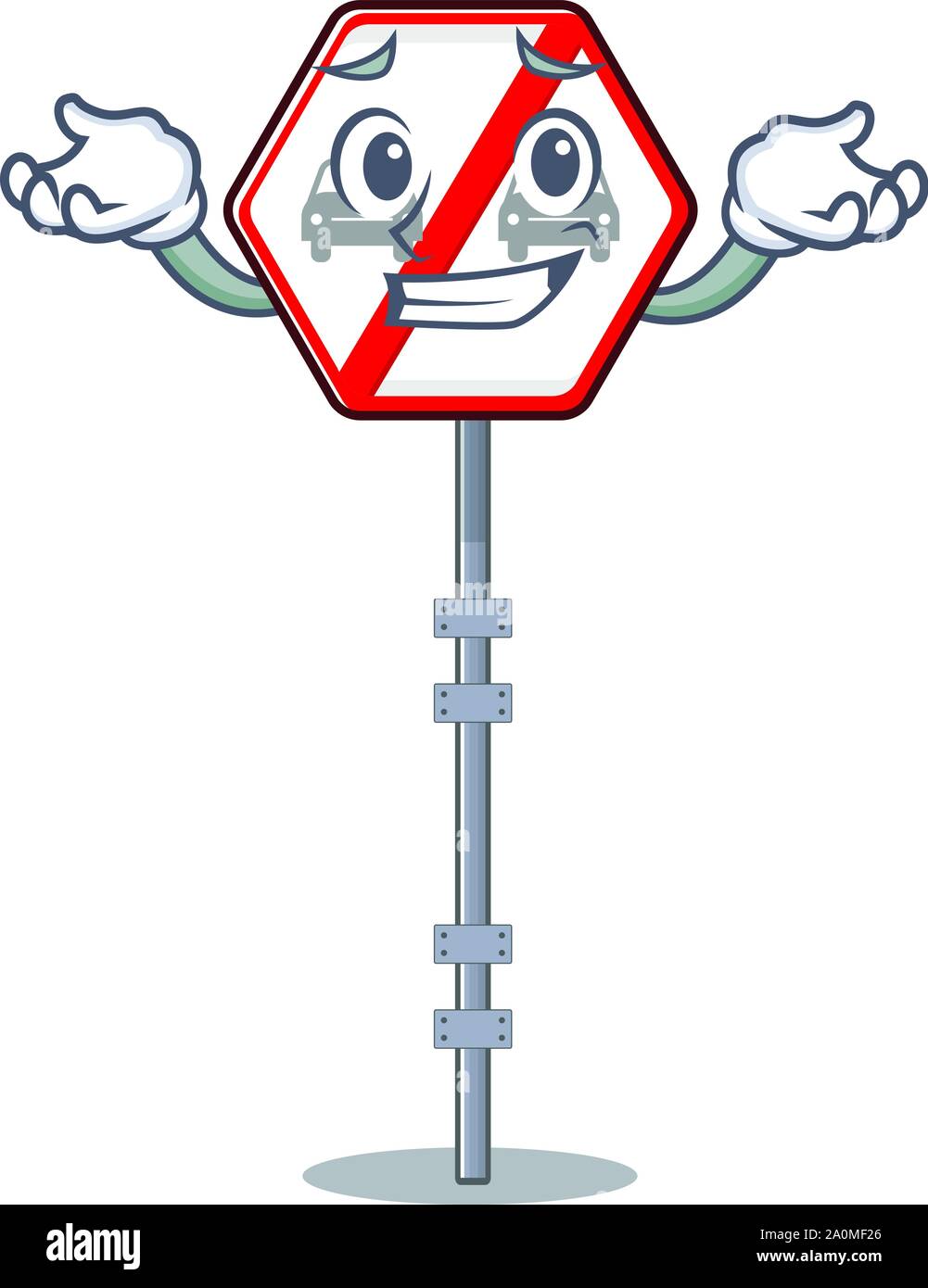 Grinning no overtaking cartoons on the curb Stock Vector Image & Art ...