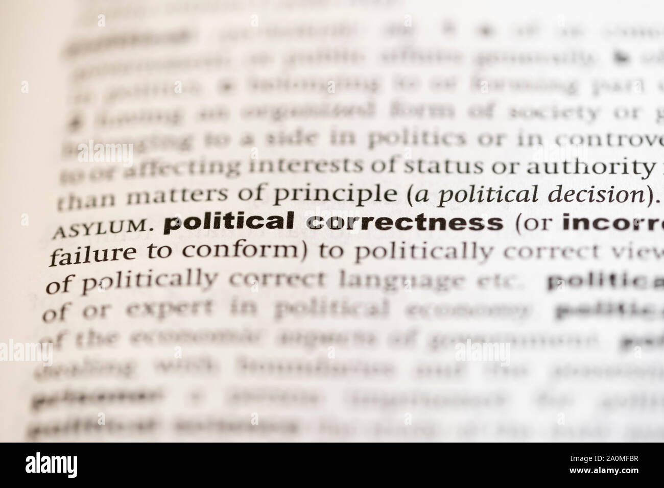 A dictionary page showing the words Political Correctness Stock Photo ...