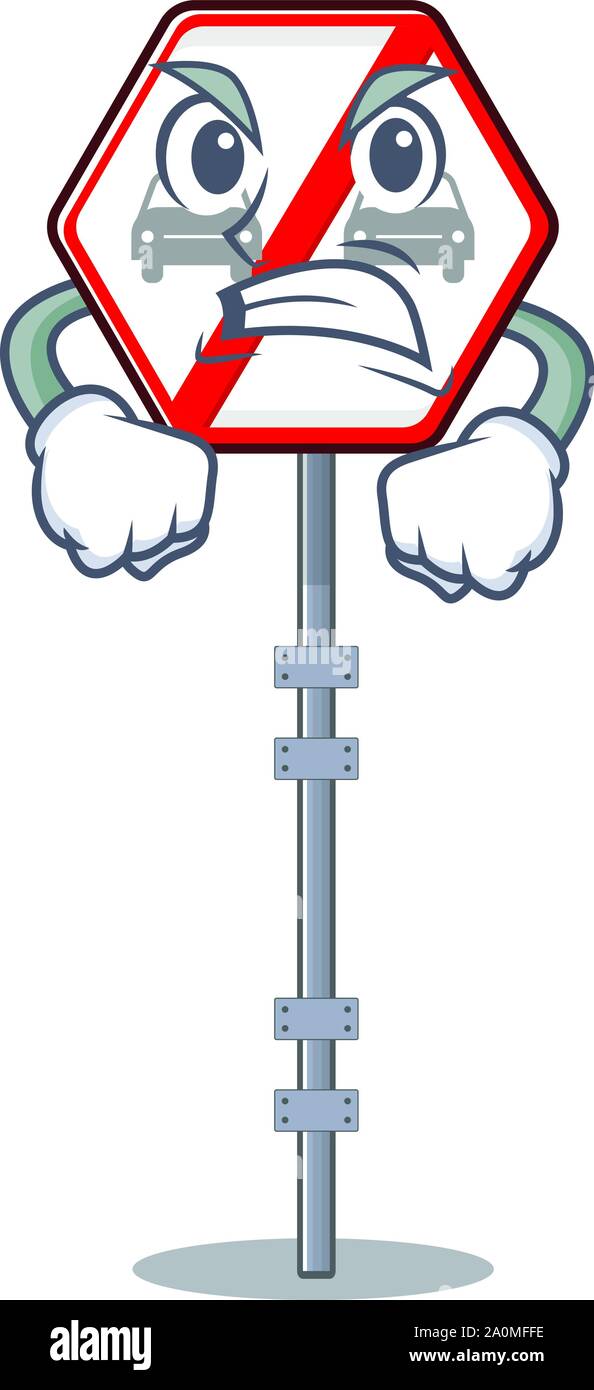 Angry no overtaking with the mascot shape Stock Vector Image & Art - Alamy