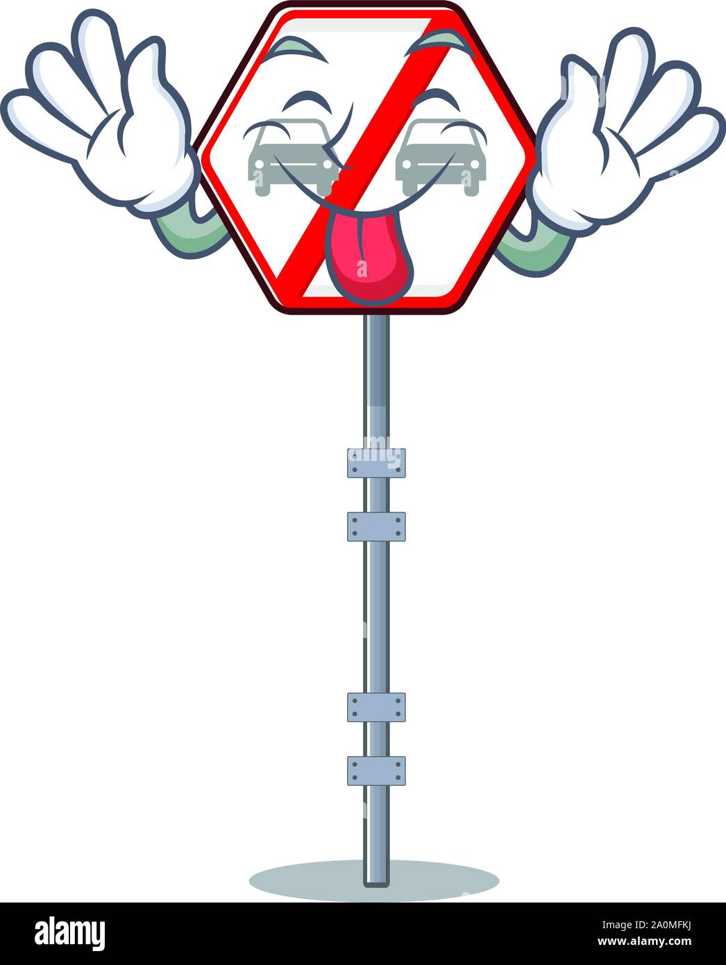 Tongue out no overtaking toys above cartoon table Stock Vector Image ...