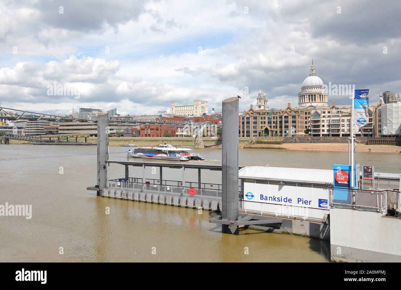 Bankside pier river Thames boat station London UK Stock Photo - Alamy