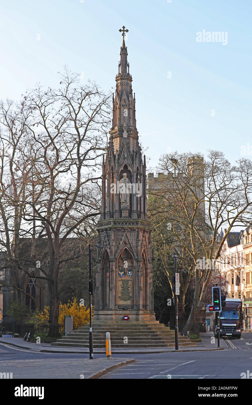 Martyrs' memorial in St Giles' Oxford built in 1838 in memory of the ...