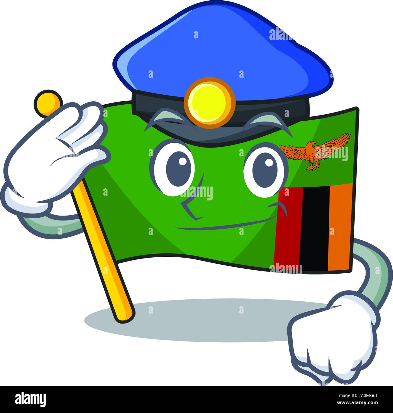 Police flag zambia mascot isolated with character Stock Vector Image ...