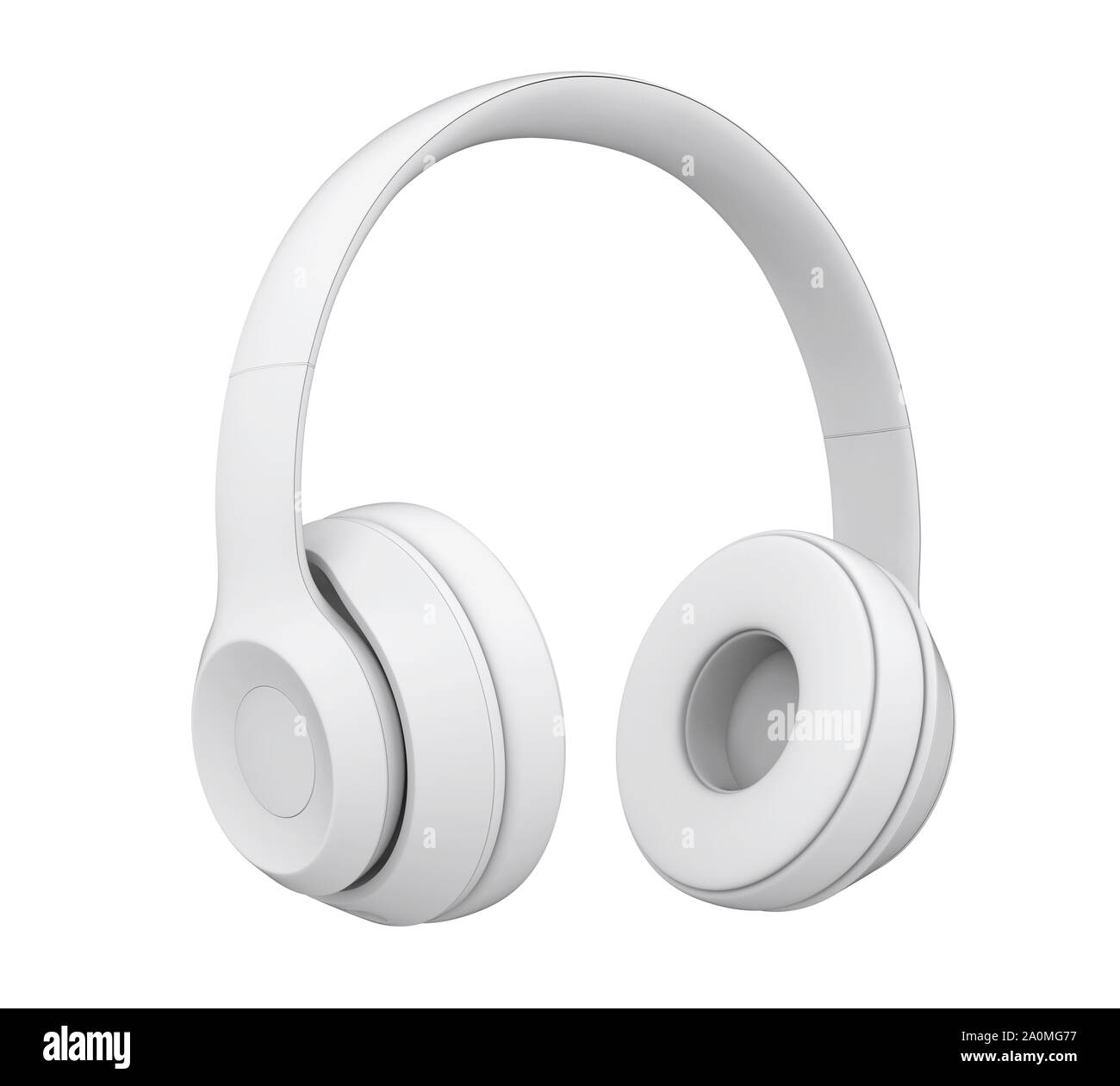 White Headphones Isolated Stock Photo - Alamy