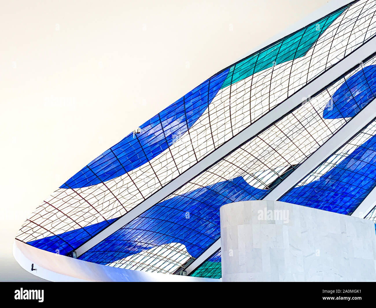 Inside view of the ceiling of The Cathedral of Brasilia designed by ...