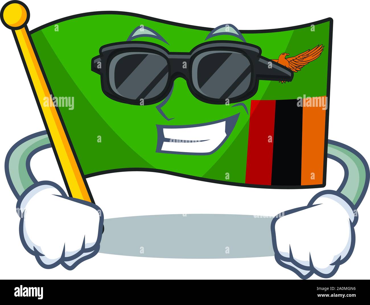 Super cool flag zambia shape with the cartoon Stock Vector Image & Art ...