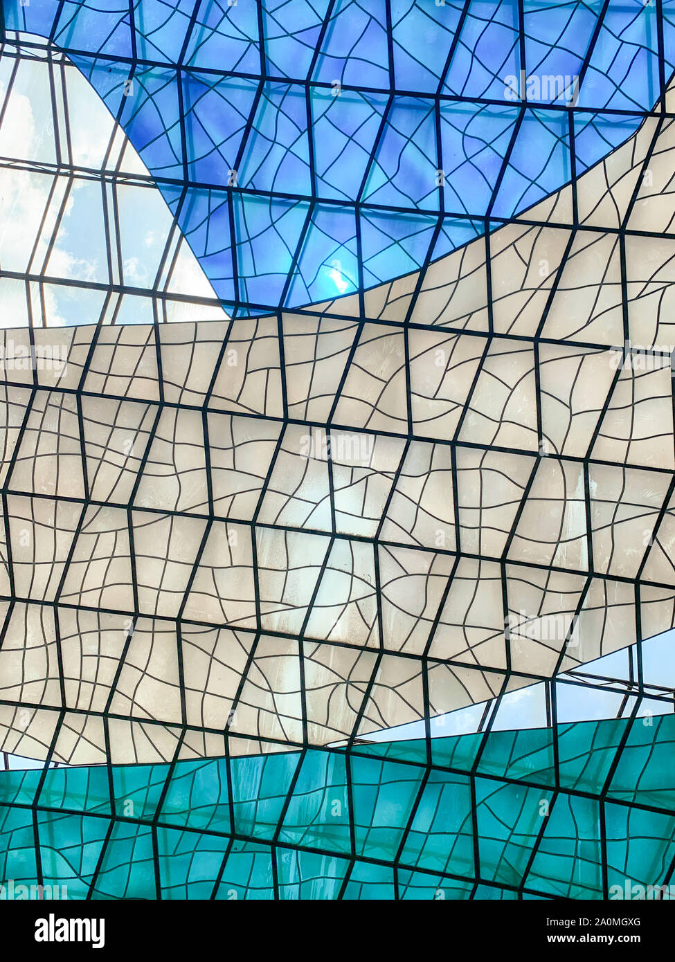 Inside view of the ceiling of The Cathedral of Brasilia designed by ...