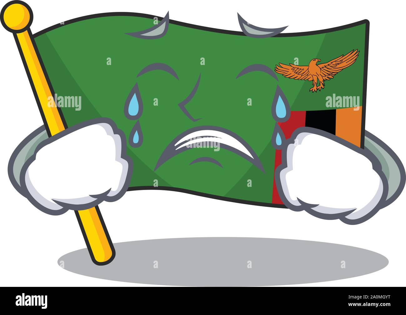 Crying flag zambia cartoon hoisted in pole Stock Vector Image & Art - Alamy