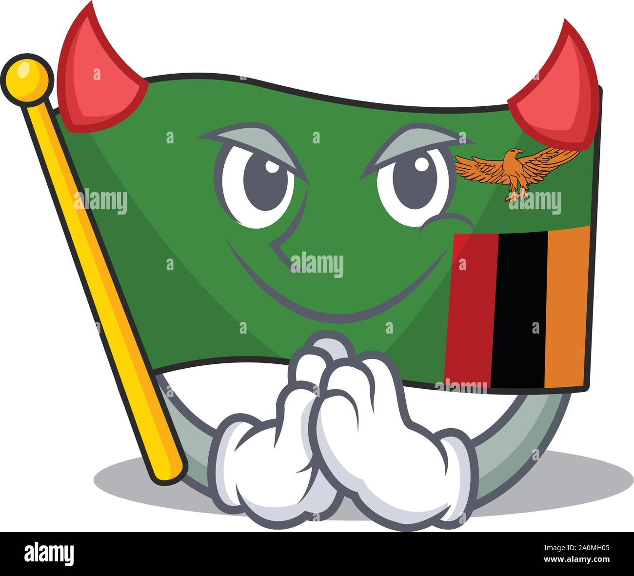 Devil flag zambia cartoon hoisted in pole Stock Vector Image & Art - Alamy