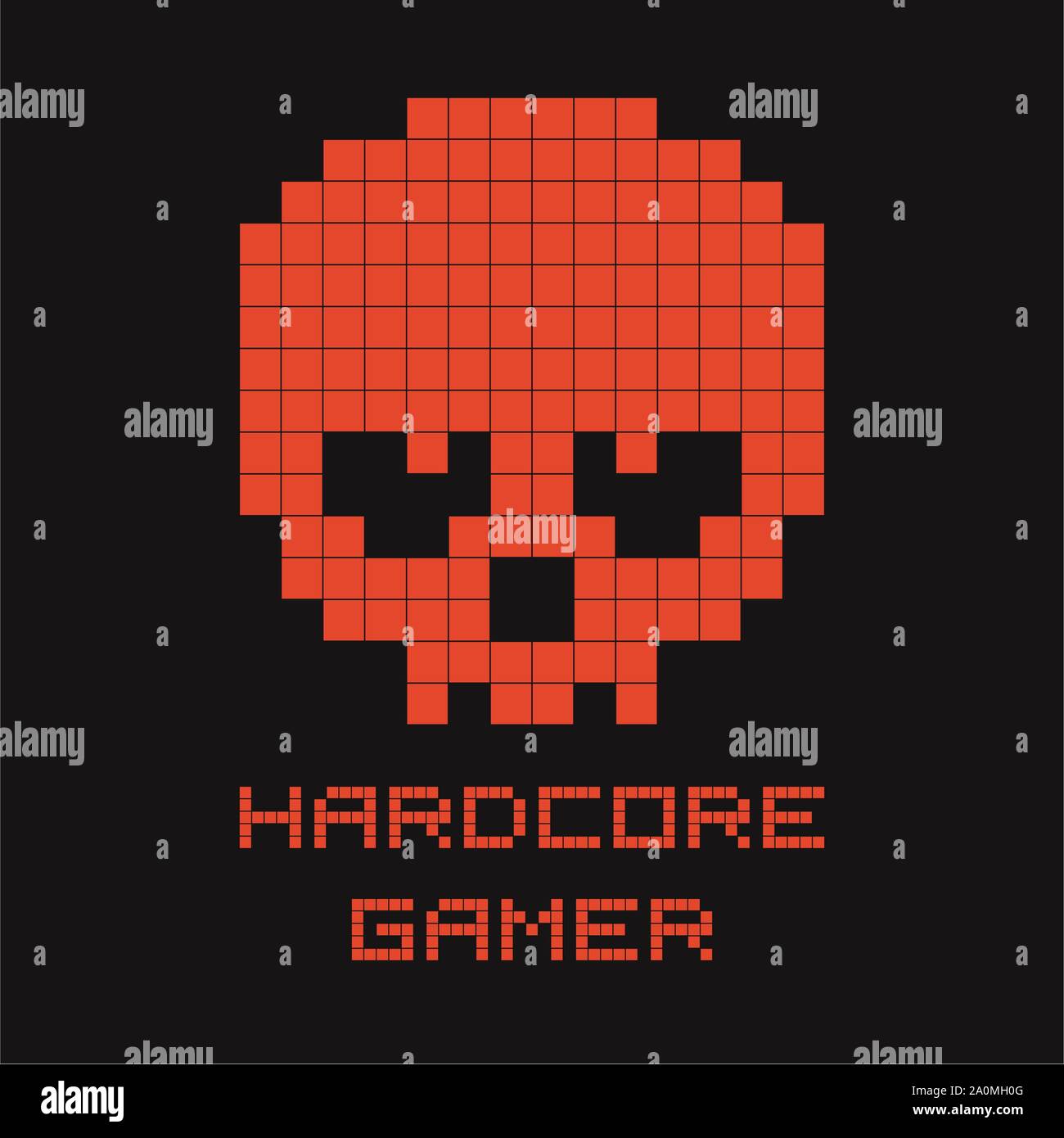 Old retro video game illustration with skull Stock Vector Image & Art ...