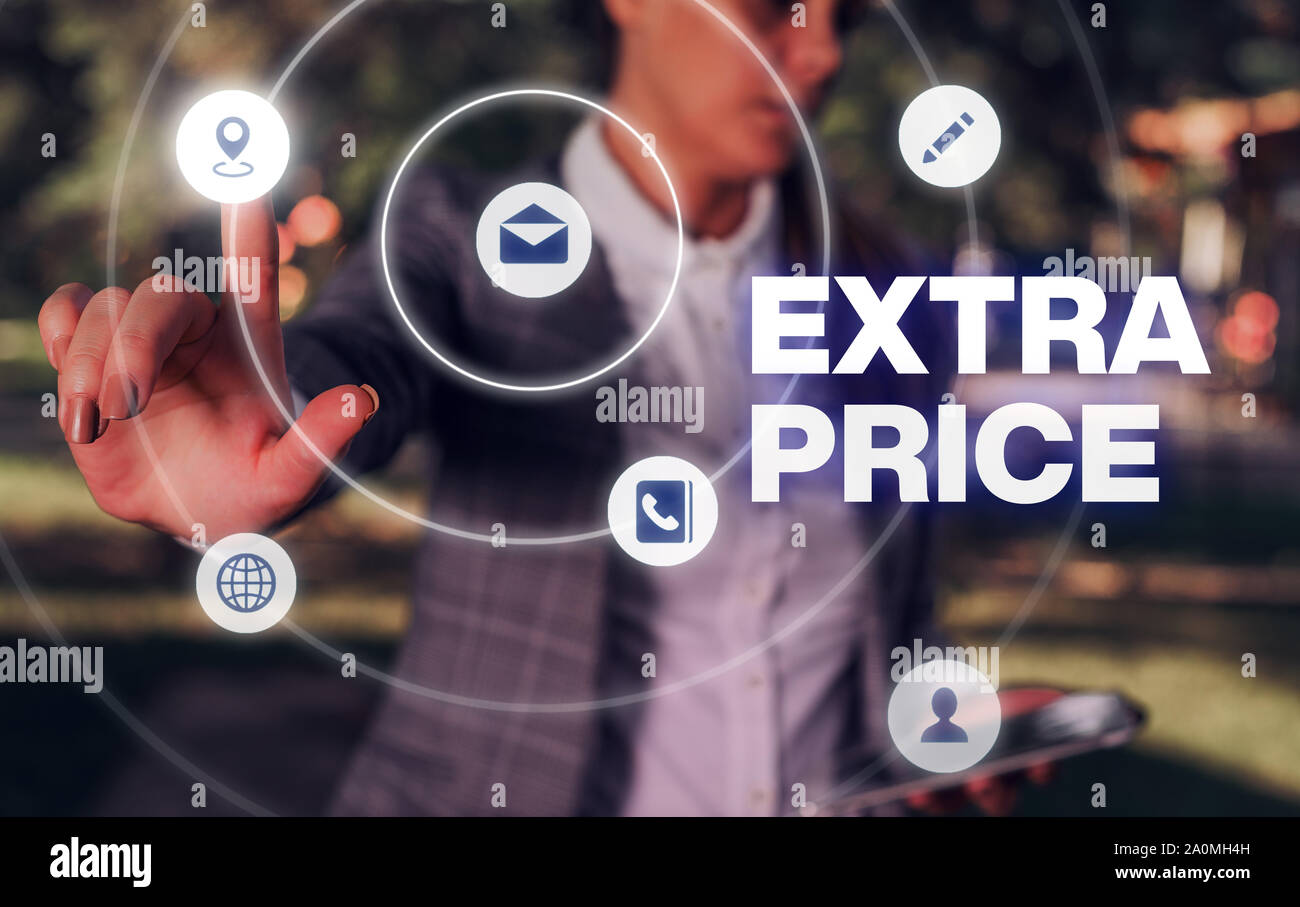 Conceptual hand writing showing Extra Price. Concept meaning extra ...