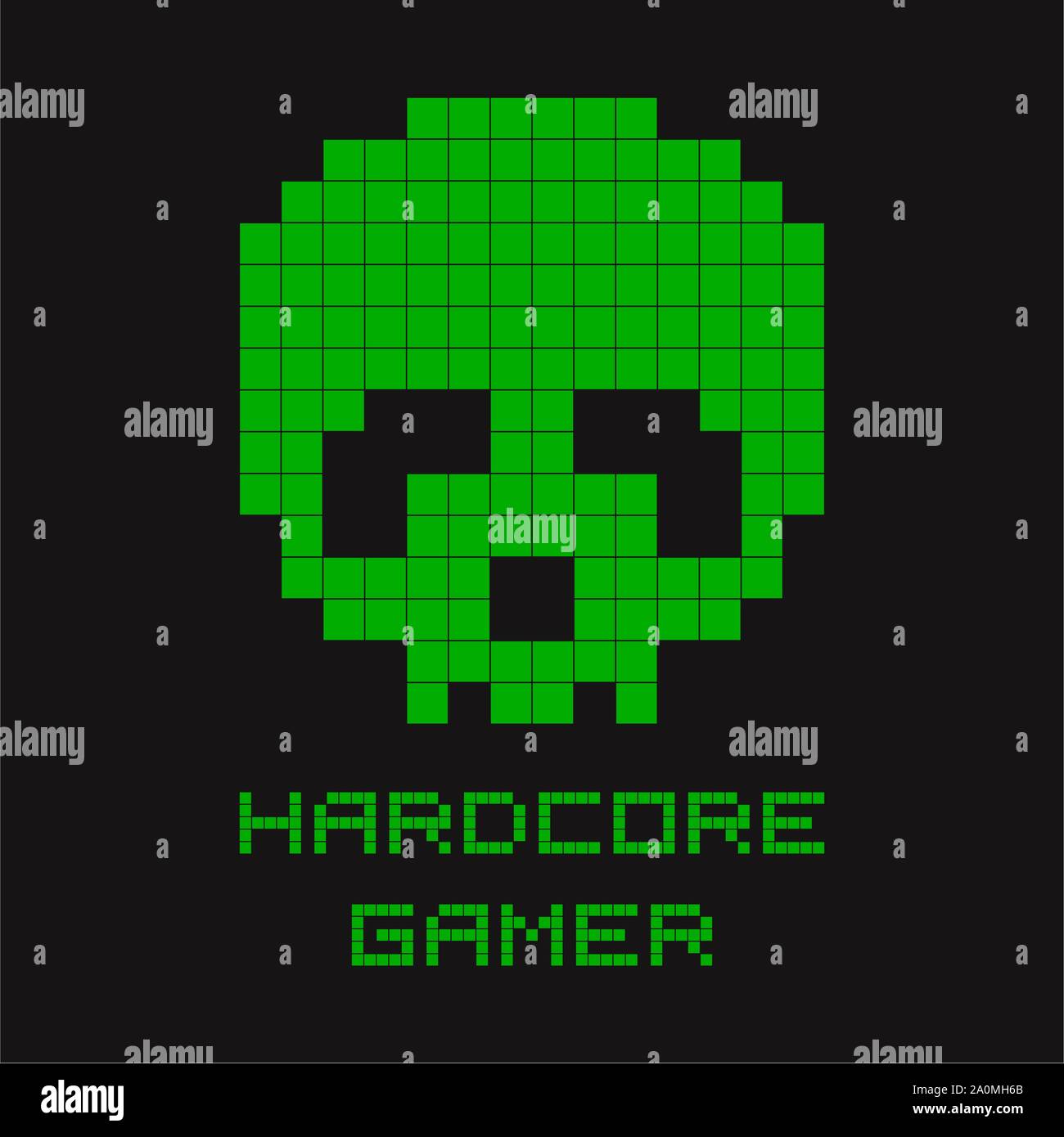 Old retro video game illustration with skull Stock Vector Image & Art ...