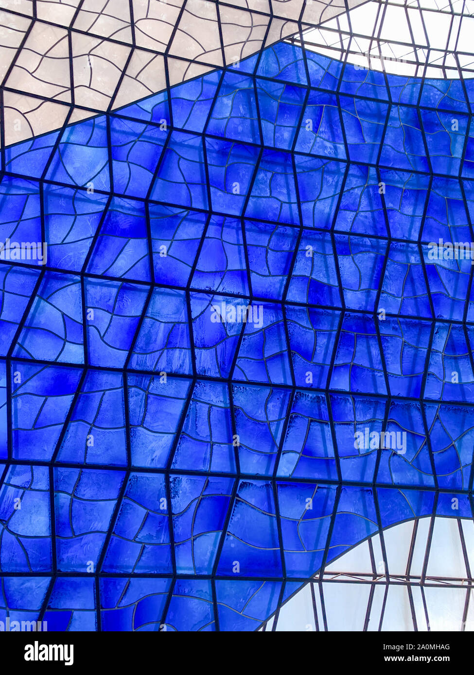 Inside view of the ceiling of The Cathedral of Brasilia designed by ...