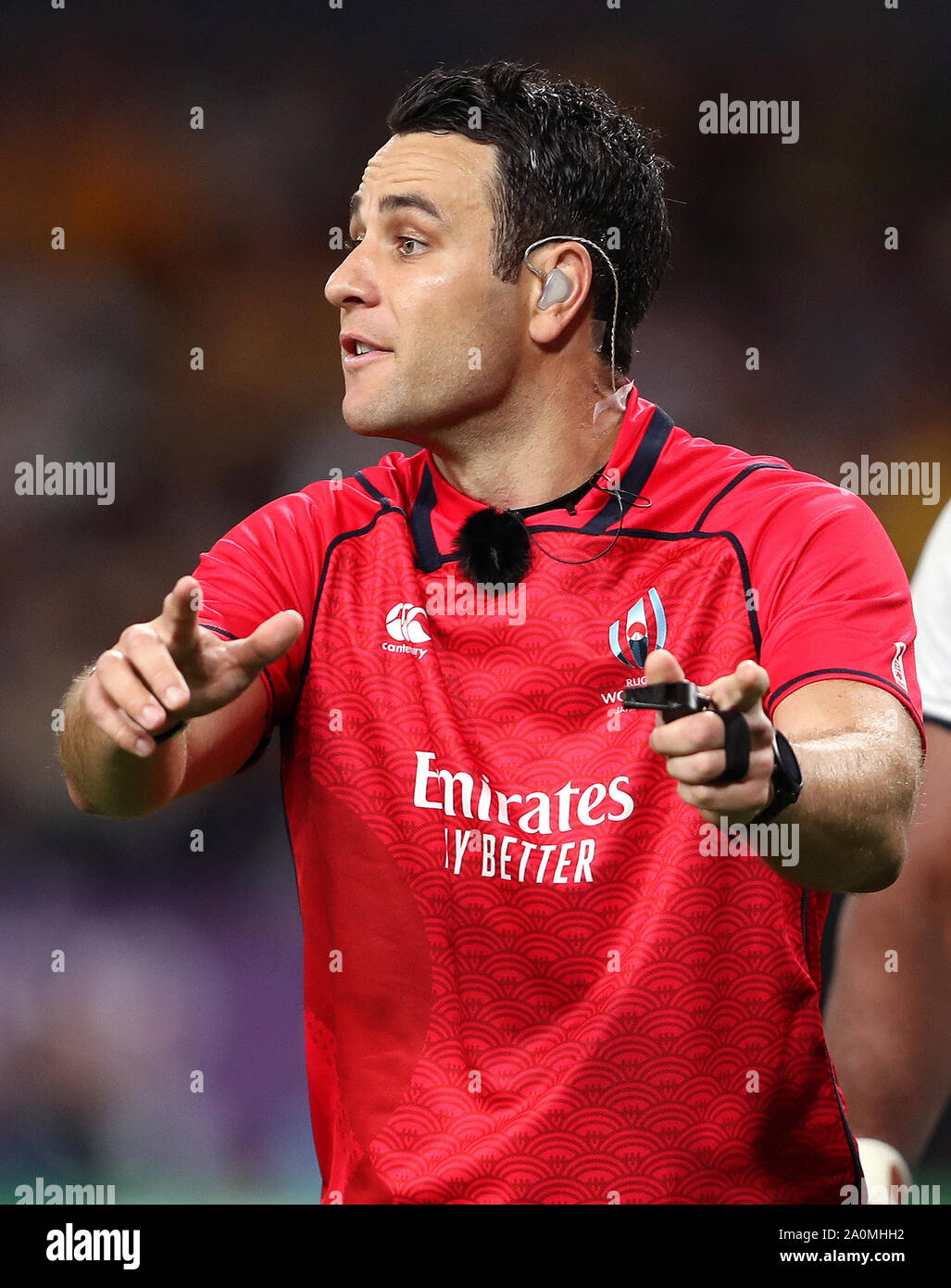 Referee Ben O'Keeffe during the 2019 Rugby World Cup Pool D match at ...