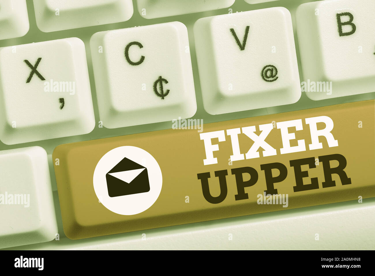 Word writing text Fixer Upper. Business photo showcasing house in need ...