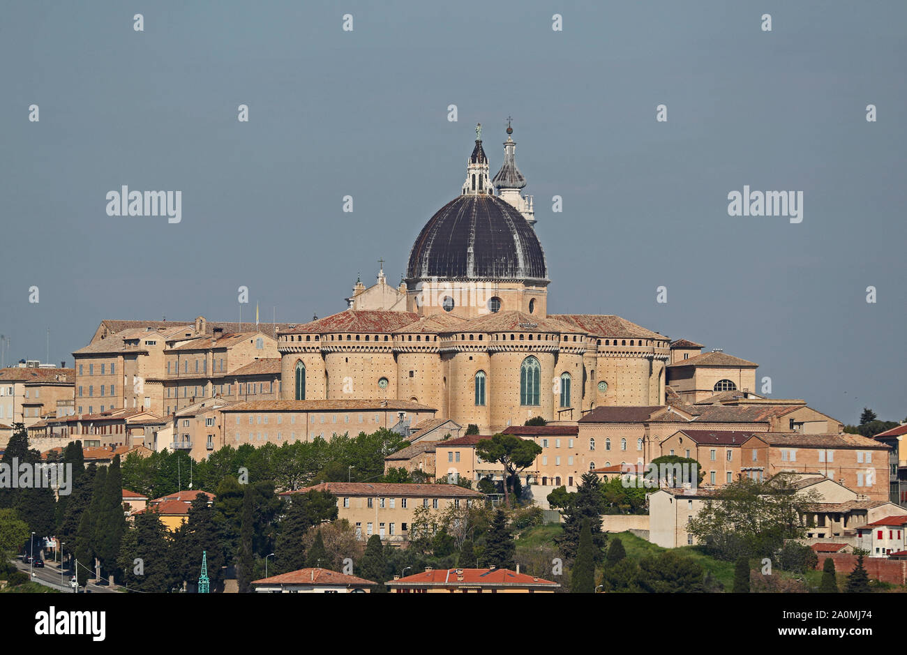 basilica of the holy house or santuario della santa casa in Loreto Le ...