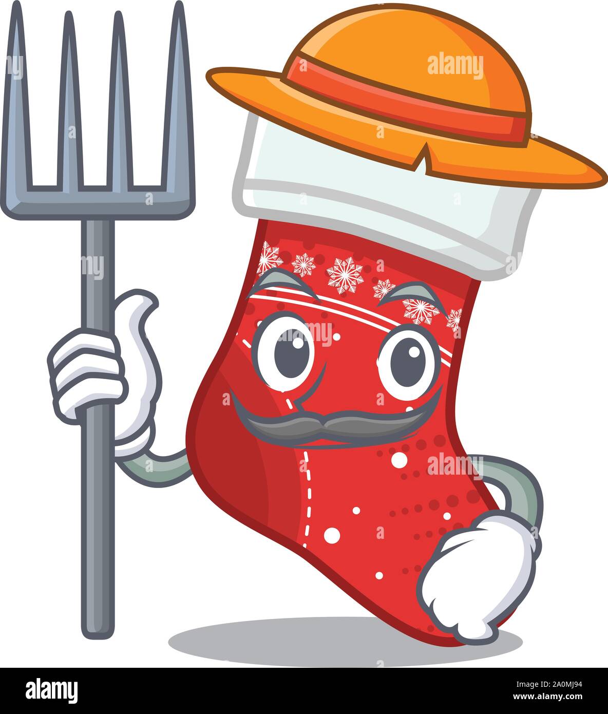 Farmer christmas stocking cartoon folded in cupboard Stock Vector Image ...