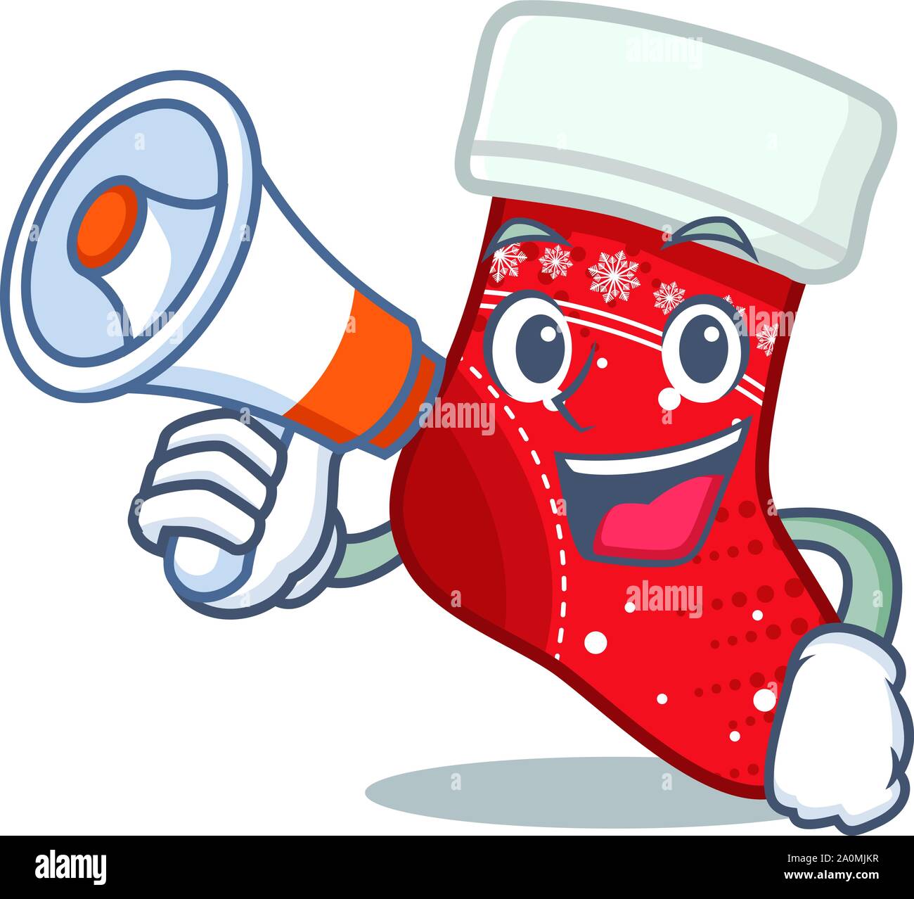 With megaphone christmas stocking cartoon folded in cupboard Stock ...