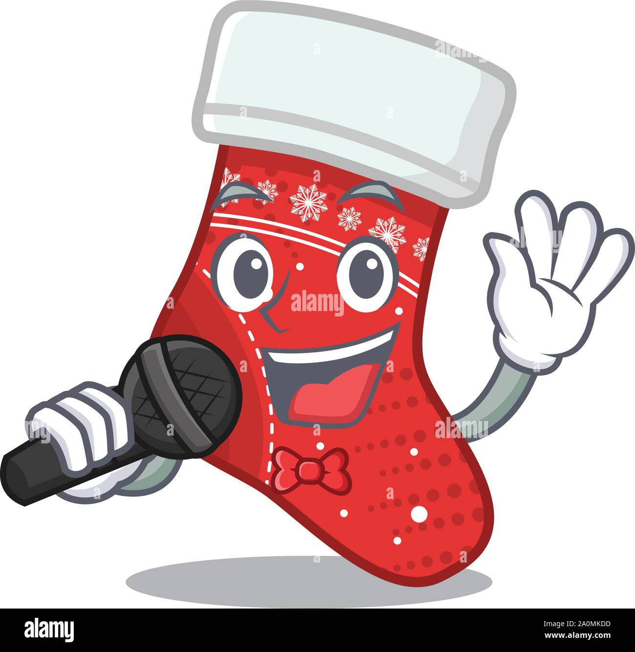 Singing christmas stocking character shaped in cartoon Stock Vector ...