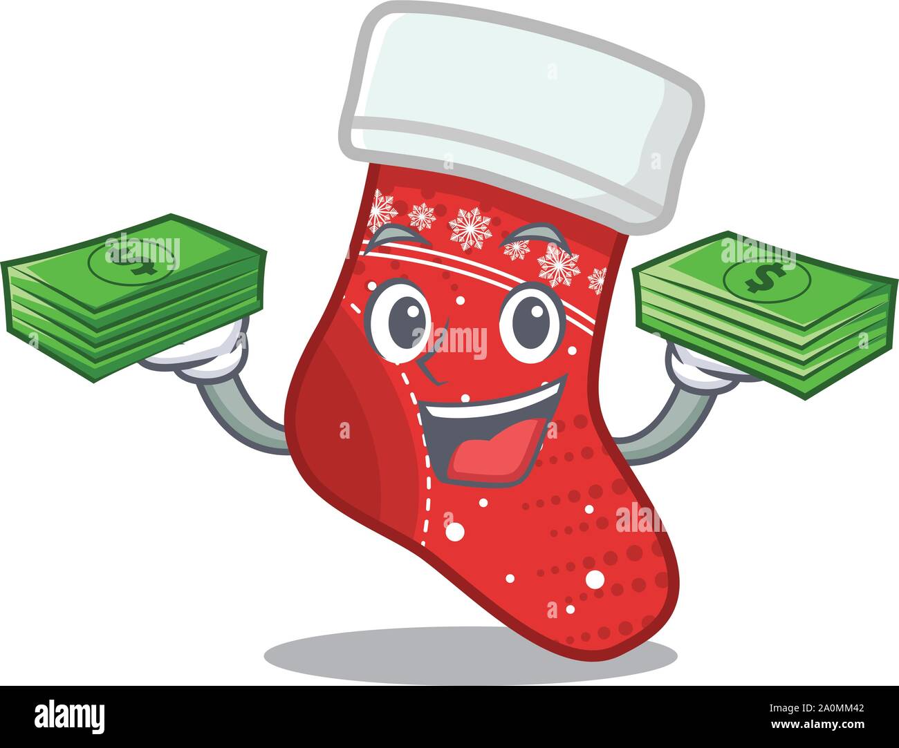Money in christmas sock Stock Vector Images - Alamy