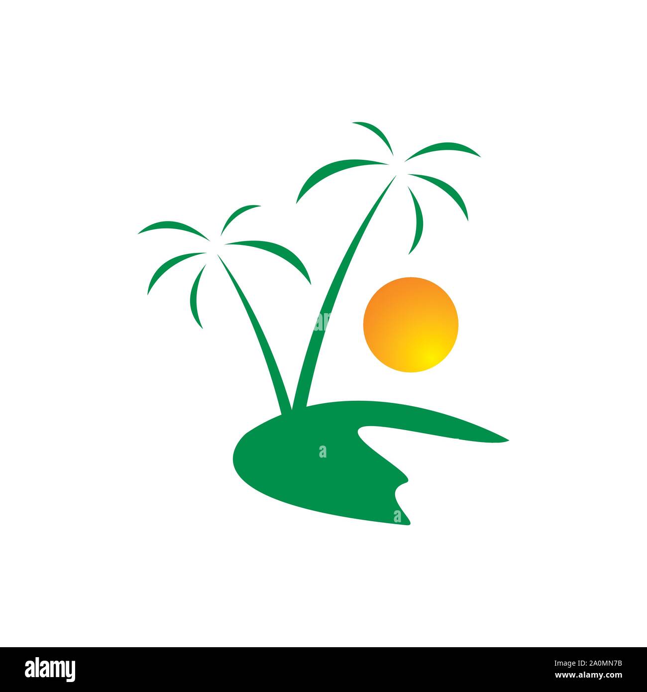 Travel logo design beach palm hi-res stock photography and images - Alamy