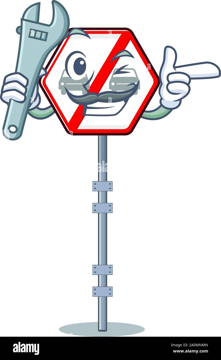 Mechanic no overtaking toys above cartoon table Stock Vector Image ...