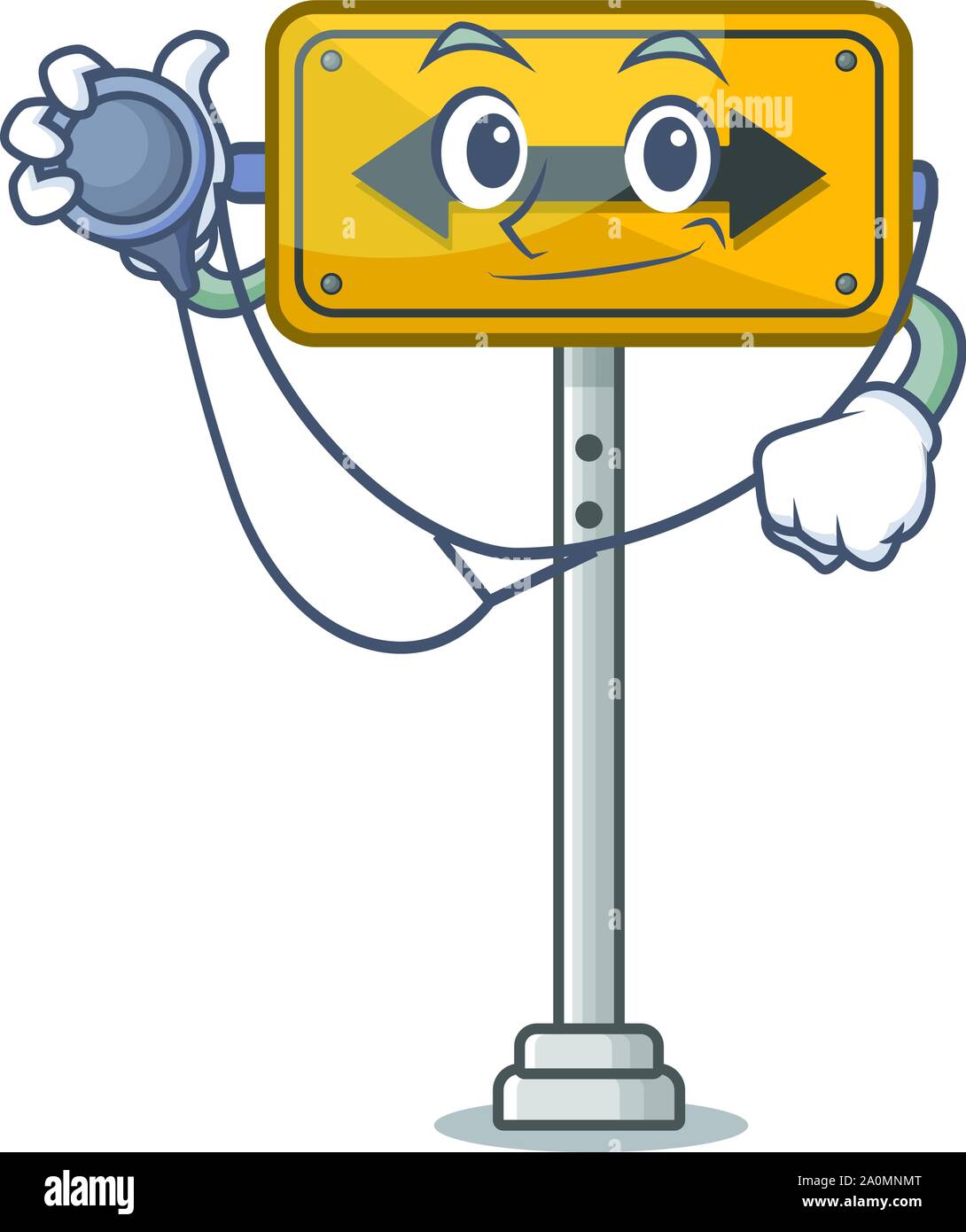 Doctor pass on either side isolated cartoon Stock Vector Image & Art ...