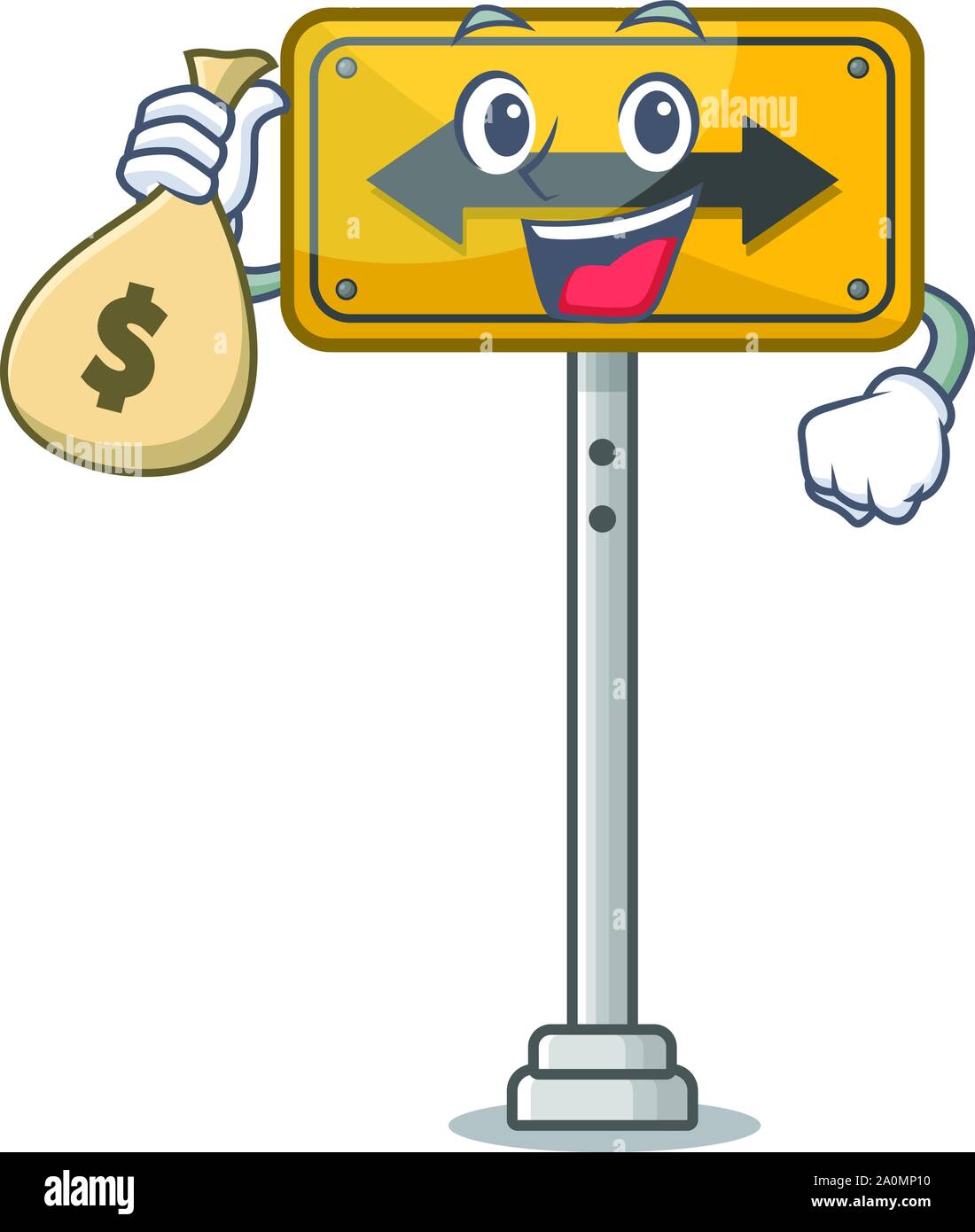 With money bag pass on either side isolated cartoon Stock Vector Image ...