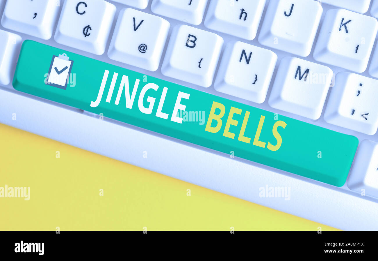 Handwriting text writing Jingle Bells. Conceptual photo Most famous ...