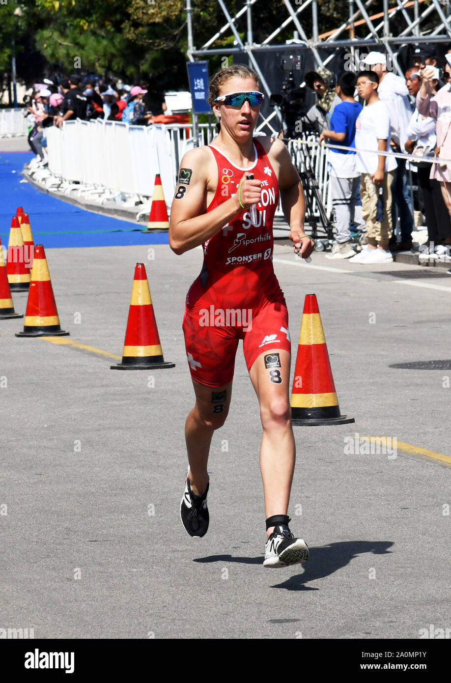 Weihai. 21st Sep, 2019. Julie Derron of Switzerland competes during the ...