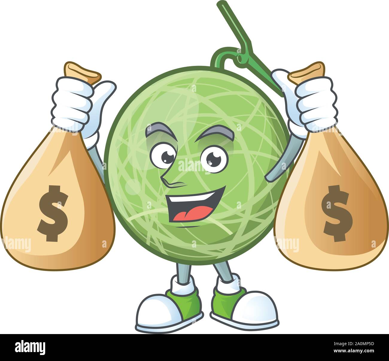 With money bag fruit melon cartoon mascot for diet Stock Vector Image ...