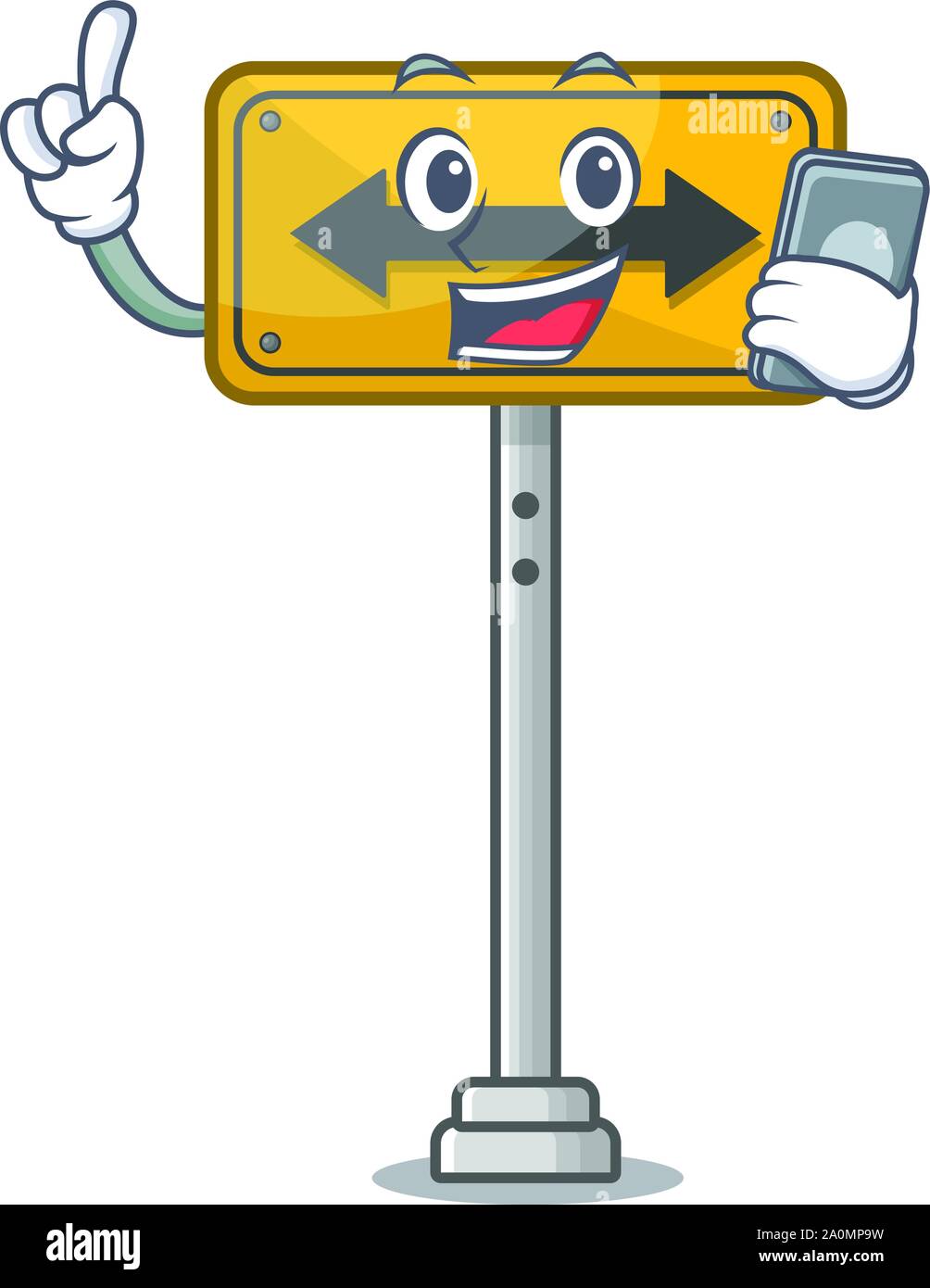 With phone pass on either side isolated cartoon Stock Vector Image ...