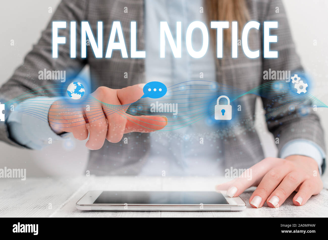 Writing note showing Final Notice. Business concept for Formal ...