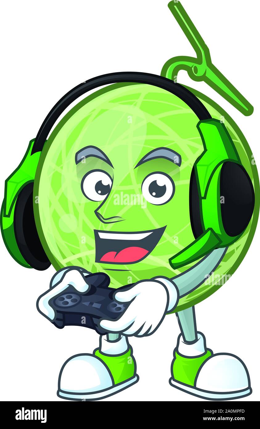Gaming fruit melon cartoon mascot for diet Stock Vector Image & Art - Alamy