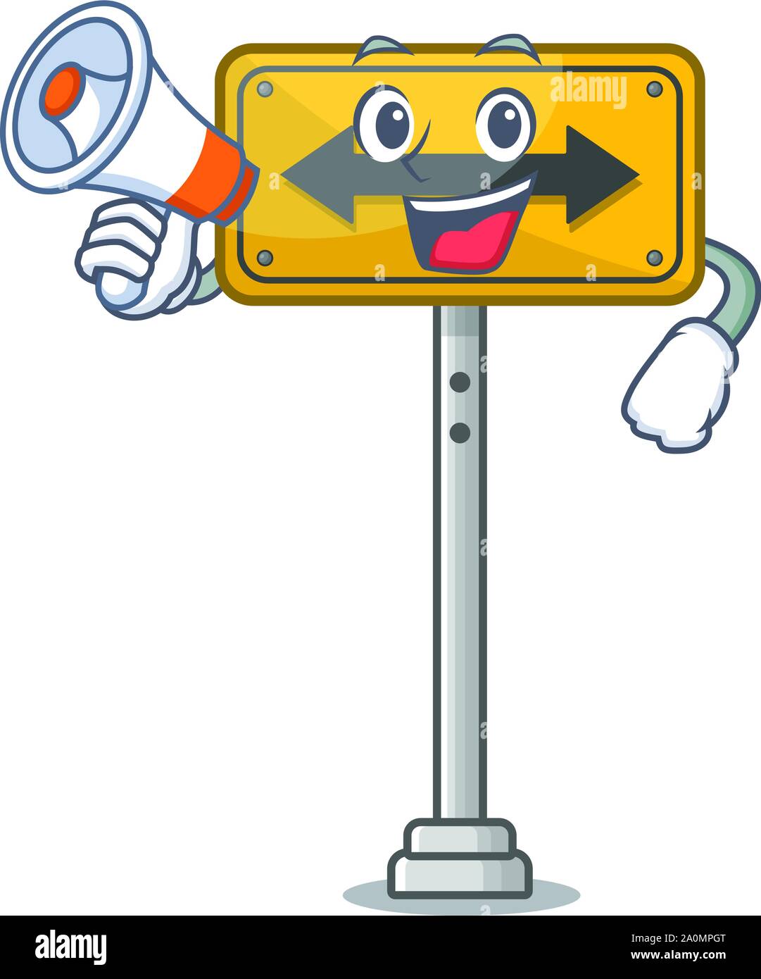 With Megaphone Pass On Either Side Isolated Cartoon Stock Vector Image And Art Alamy
