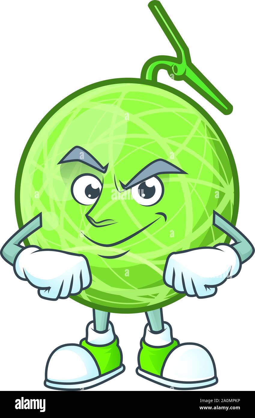 Smirking melon cartoon mascot on white background Stock Vector Image ...