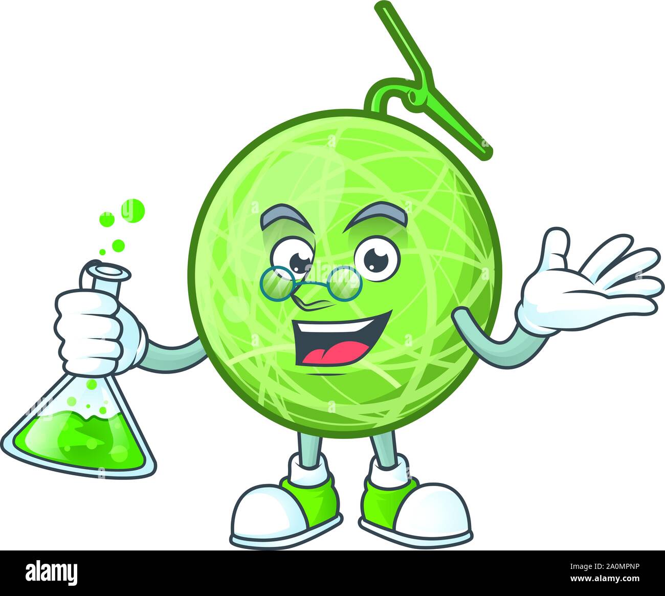 Professor melon cartoon mascot on white background Stock Vector Image ...