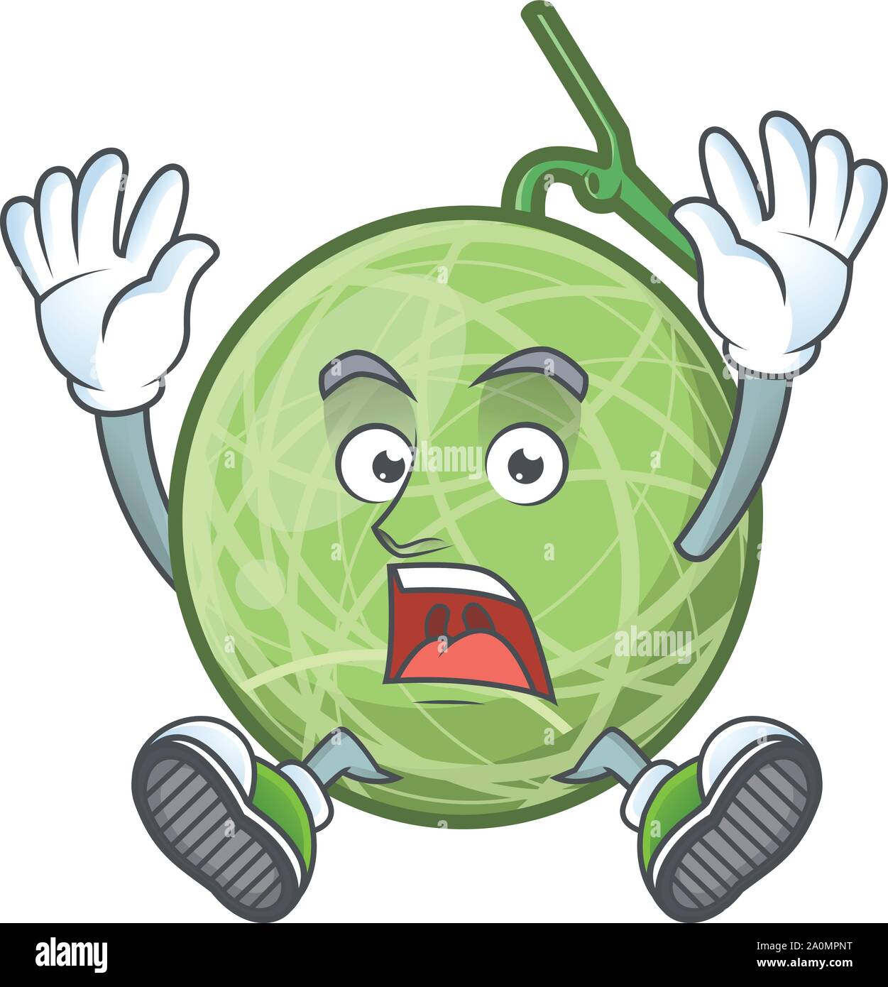 Successful melon cartoon character on white background vector ...