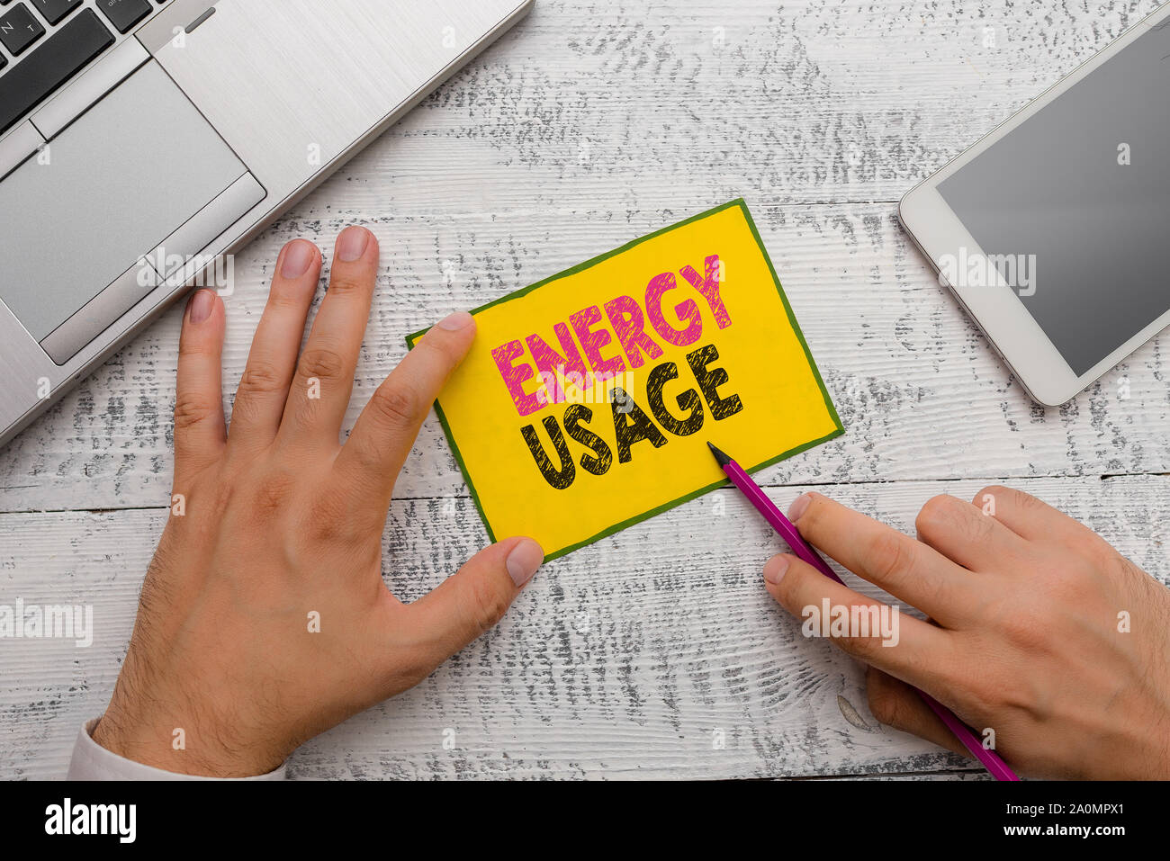 Conceptual hand writing showing Energy Usage. Concept meaning Amount of ...