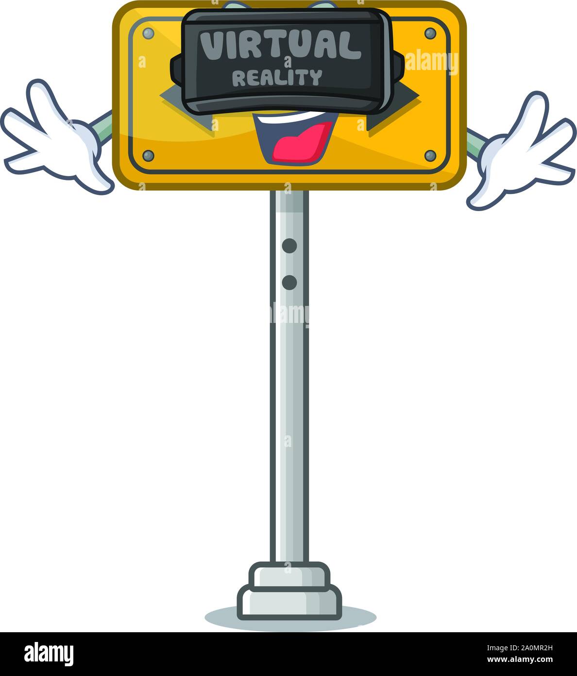 Virtual reality pass on either side the cartoon Stock Vector Image ...