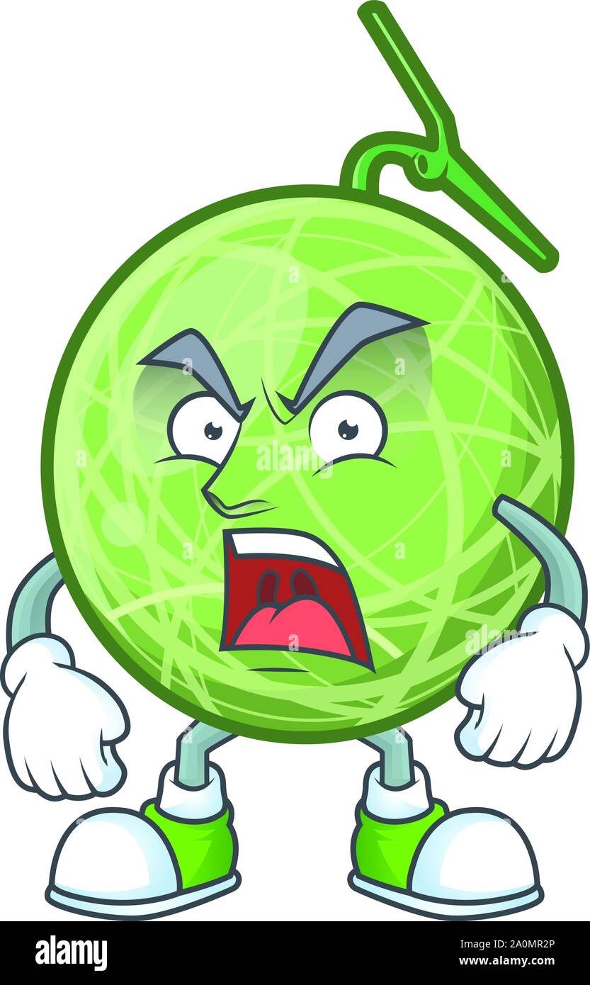 Angry sweet melon fruit character mascot shape Stock Vector Image & Art ...
