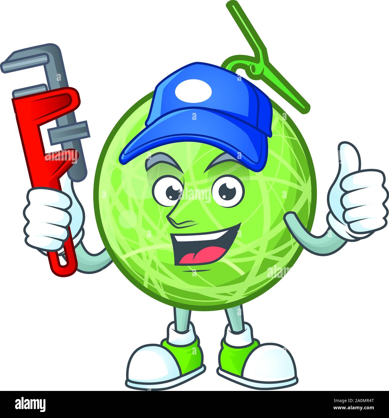 Plumber design melon cartoon character for fruit logo Stock Vector ...
